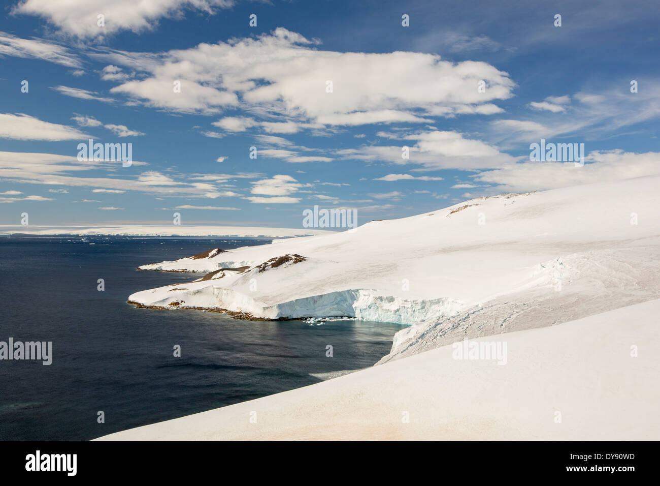 A receding glacier in Suspiros Bay on Joinville Island just off the ...