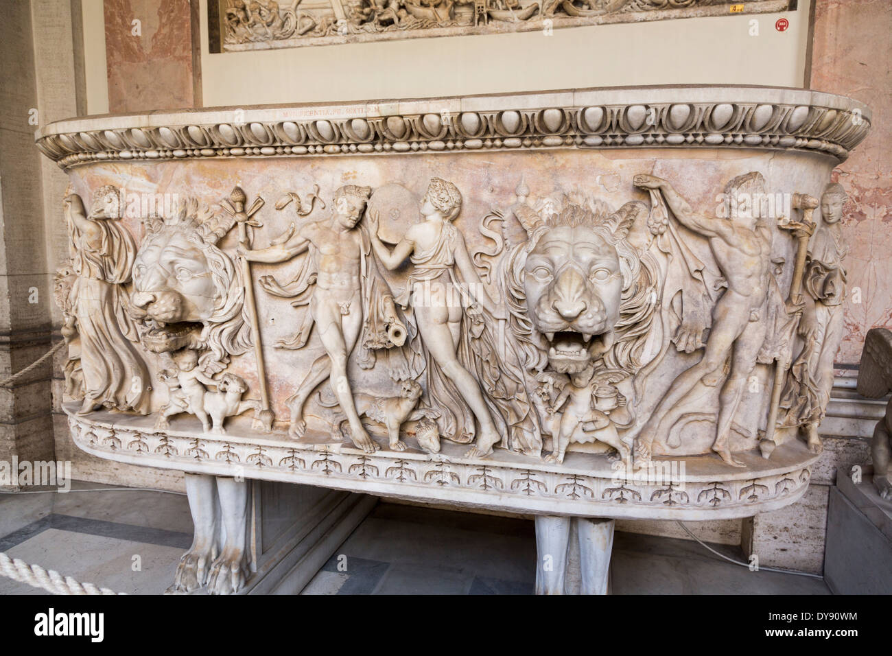 Roman sarcophagus of a Dionysian procession, Vatican Museum, Rome ...