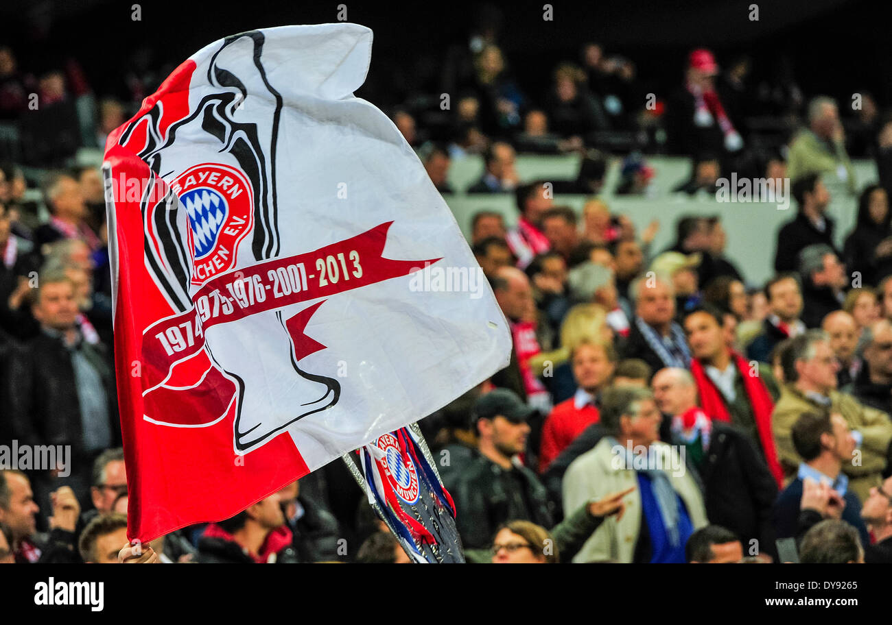 Munich, Germany. 09th Apr, 2014. Fans of FC Bayern Munich are pictured ...