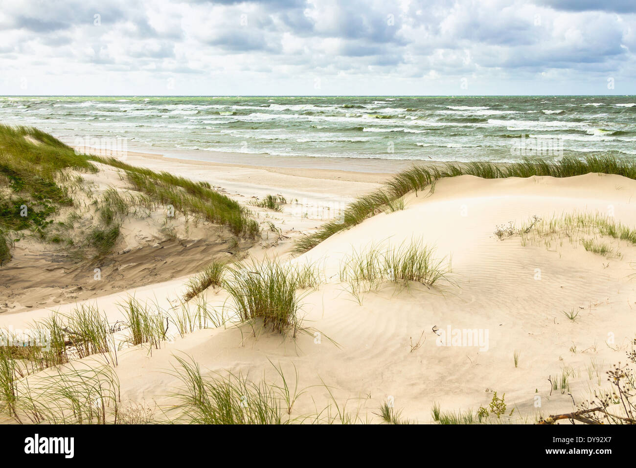 Sand dunes on the Baltic sea coastline in Nida. Lithuania Stock Photo ...