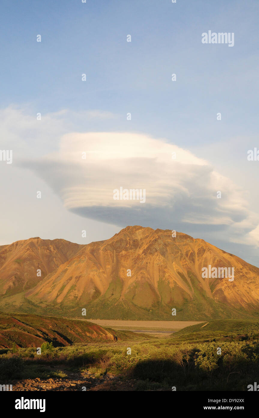Unusual (lenticular?) cloud formation.Denali National Park Alaska USA ...