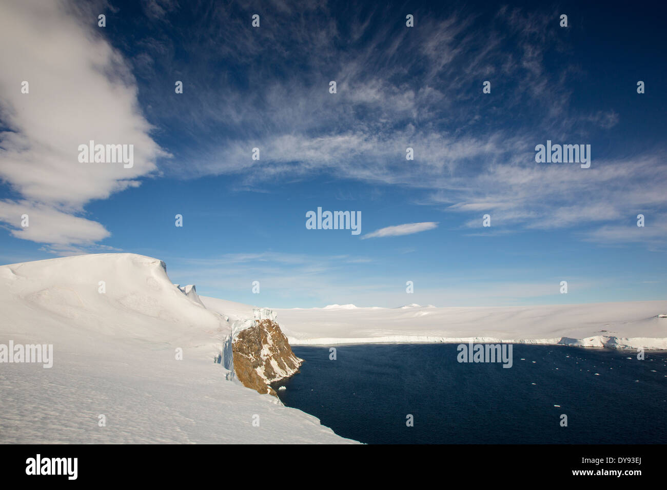 Mountain peaks on Joinville Island just off the Antarctic Peninsular ...