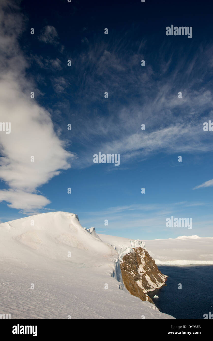 Mountain peaks on Joinville Island just off the Antarctic Peninsular ...