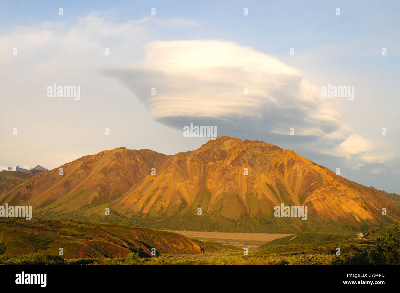 Unusual (lenticular?) cloud formation.Denali National Park Alaska USA ...
