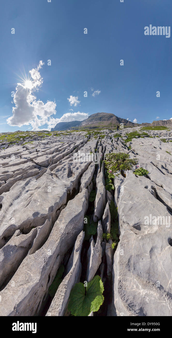 Karst, erosion, Col du Sanetsch, landscape, summer, mountains, hills ...
