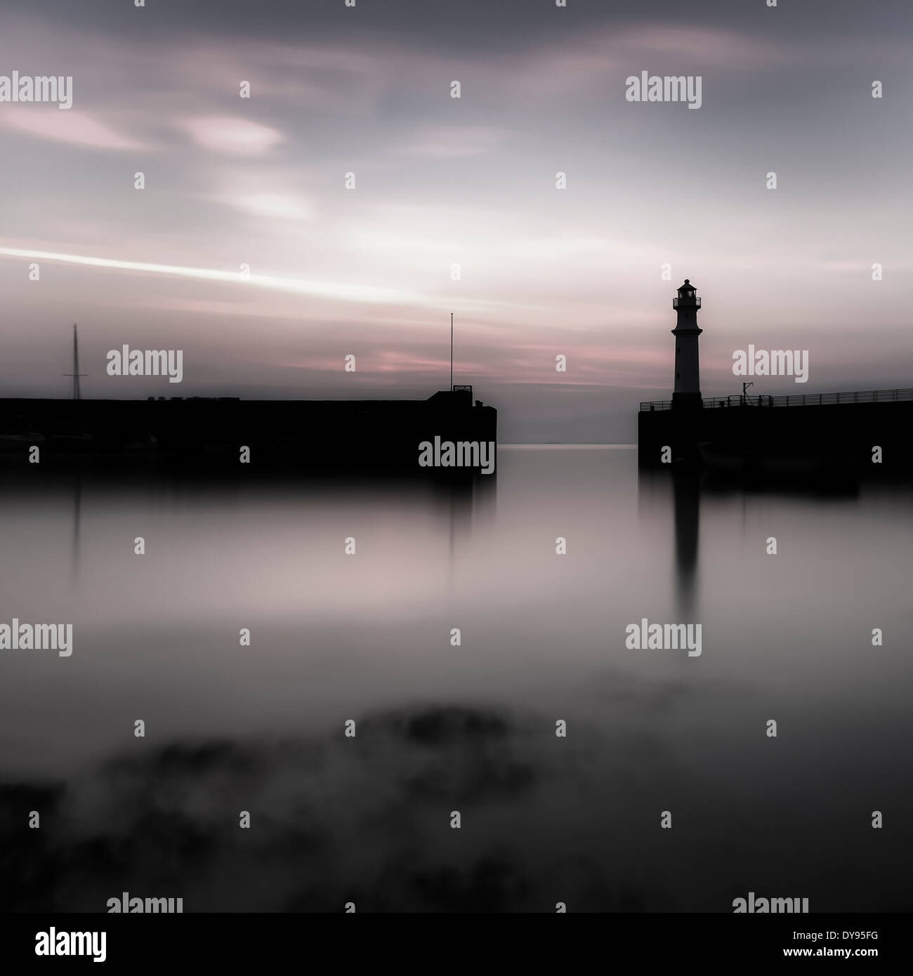 Great Britain, Scotland, Edinburgh, Lighthouse, Granton Harbour in the ...