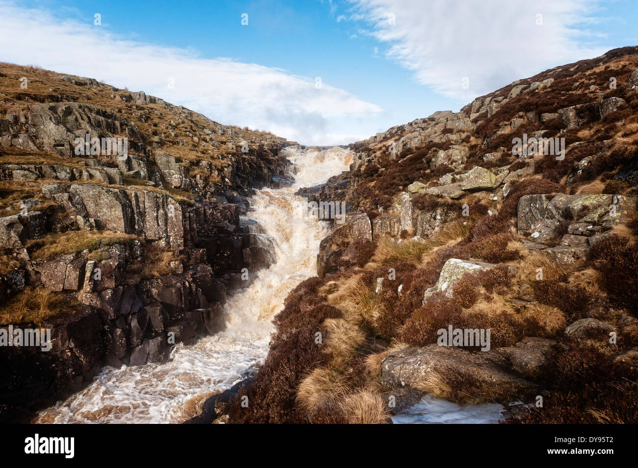 Cauldron Snout waterfall on the River Tees in Teesdale Stock Photo - Alamy
