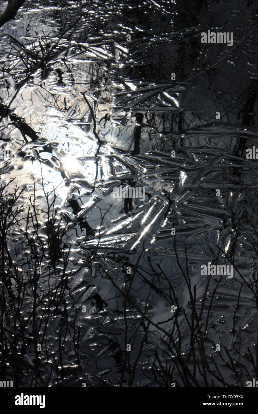 Patterns in ice Stock Photo - Alamy