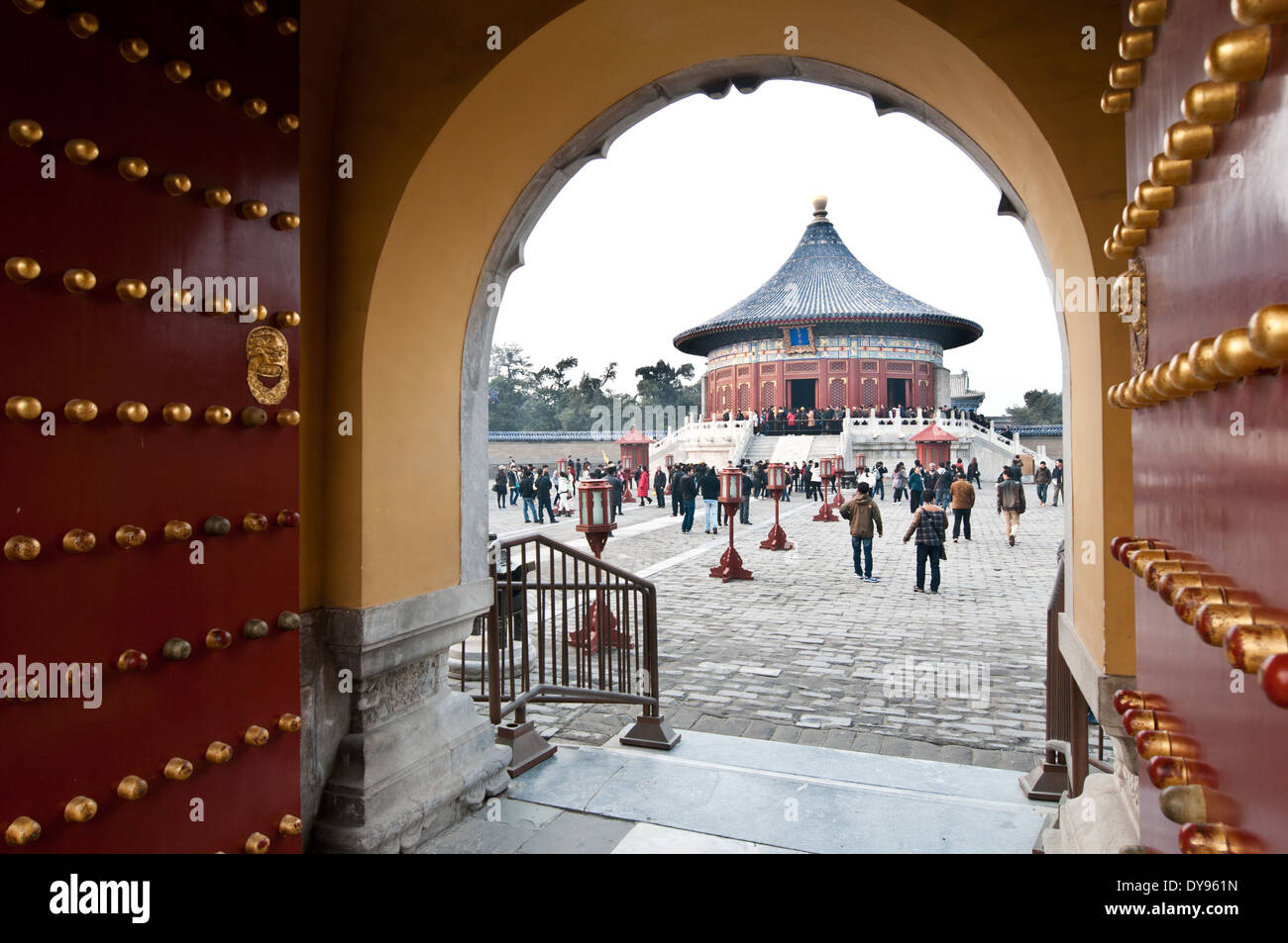 The Imperial Vault of Heaven circular building on marble stone base in ...