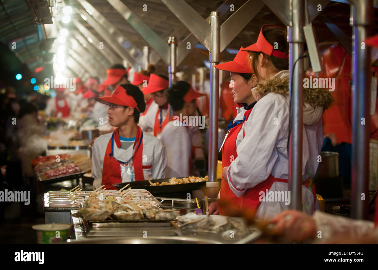 Donghuamen Night Market (nighttime snack street) located in the ...