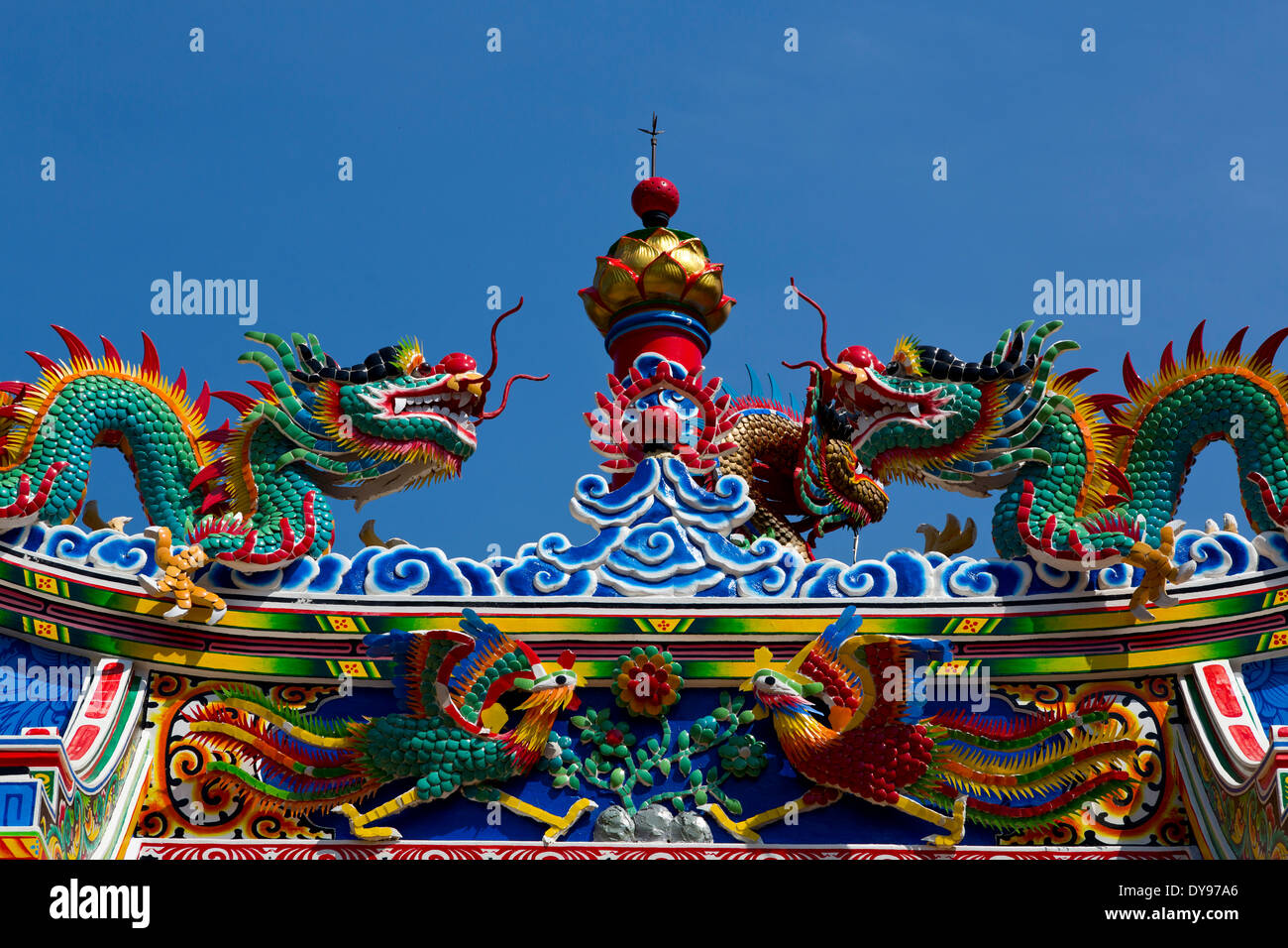Decorated Roof of the Chinese Shrine Chao Po Koh Chang, Thailand Stock ...