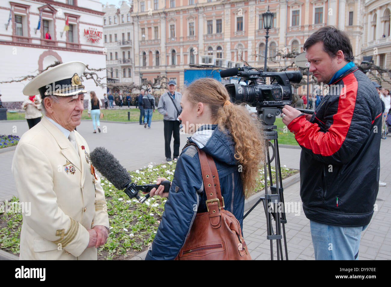 Odessa, Ukraine. 10th April, 2014. veteran. Reconstruction parade April ...