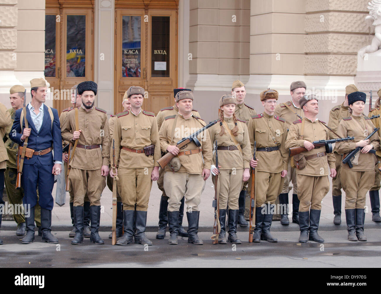 Odessa, Ukraine. 10th April, 2014. Reconstruction parade April 10, 1944 ...