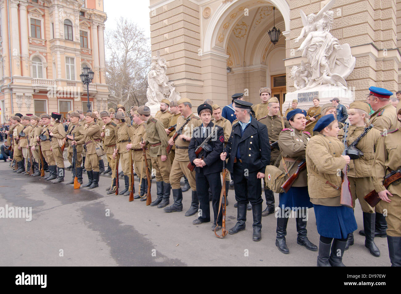 Odessa, Ukraine. 10th April, 2014. Reconstruction parade April 10, 1944 ...