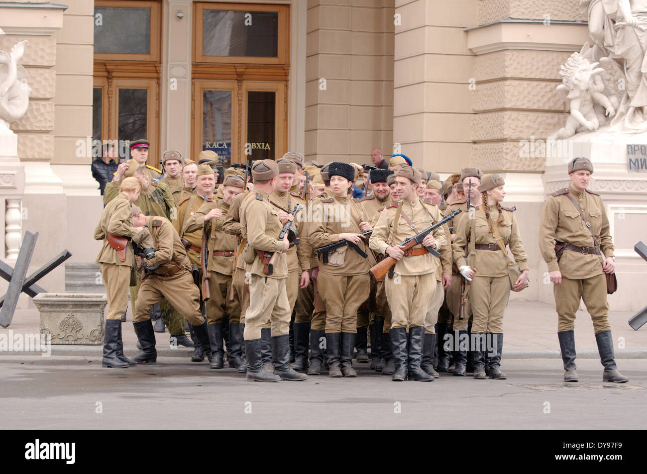 Odessa, Ukraine. 10th April, 2014. Reconstruction parade April 10, 1944 ...