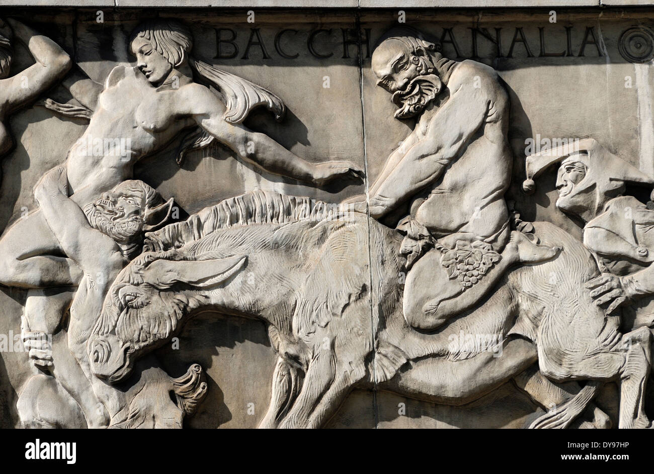 London, England, UK. Frieze on outside wall of the Saville Theatre (by ...