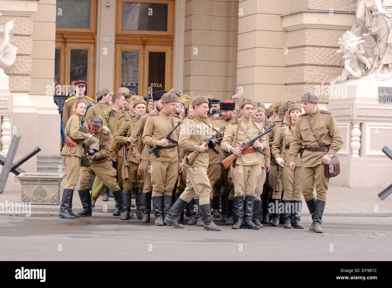 Odessa, Ukraine. 10th April, 2014. Reconstruction parade April 10, 1944 ...