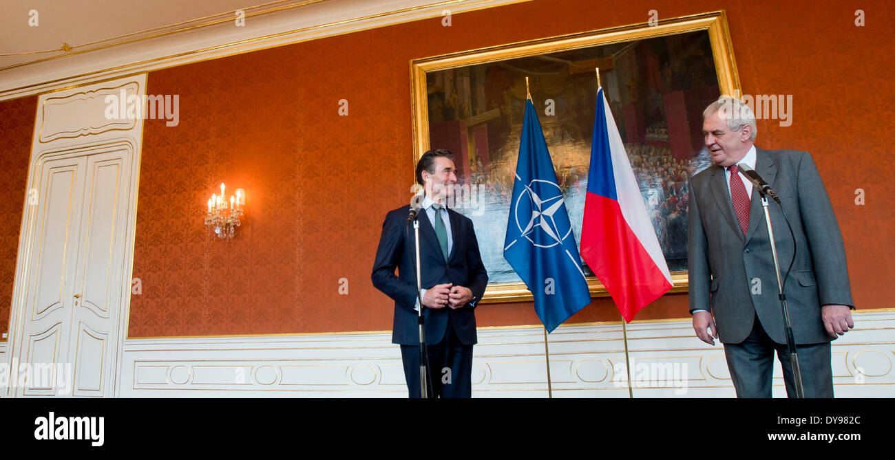 Prague, Czech Republic. 10th Apr, 2014. Czech President Milos Zeman ...
