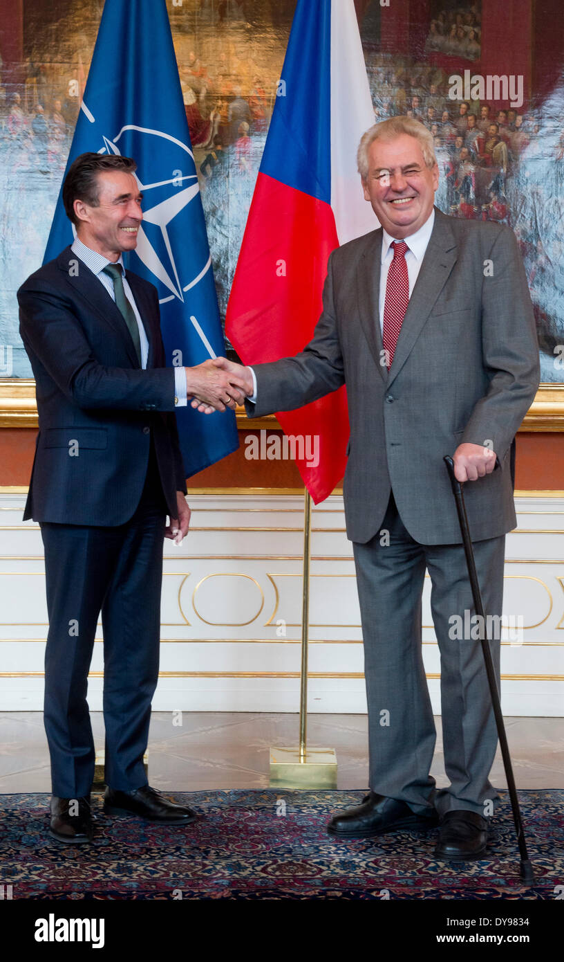 Prague, Czech Republic. 10th Apr, 2014. Czech President Milos Zeman ...