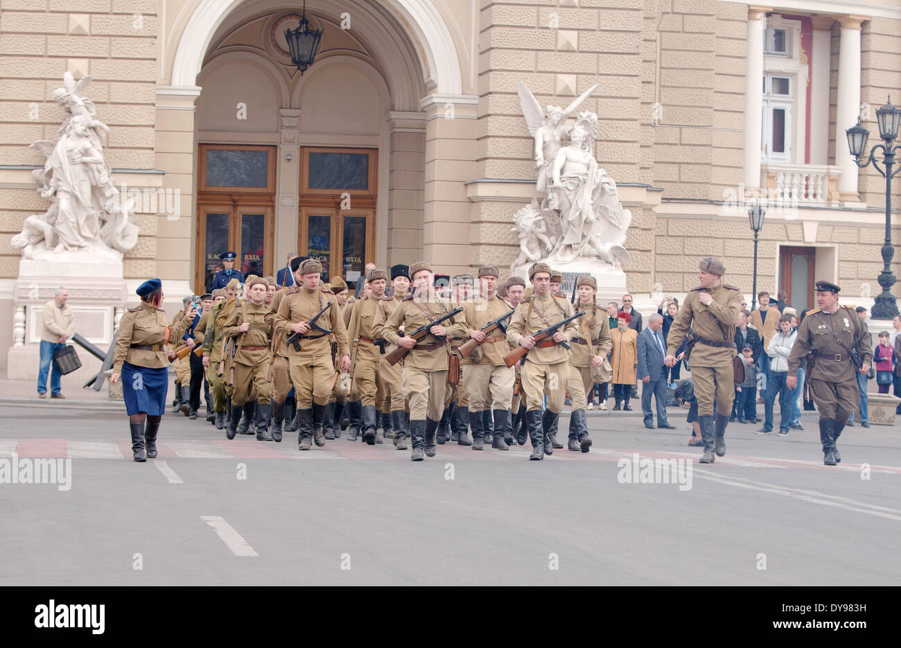Odessa, Ukraine. 10th April, 2014. Reconstruction parade April 10, 1944 ...