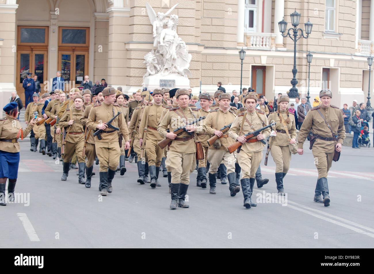 Odessa, Ukraine. 10th April, 2014. Reconstruction parade April 10, 1944 ...