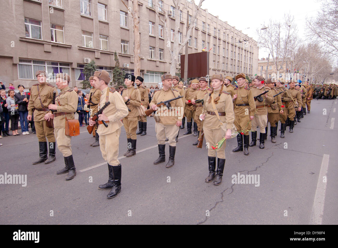 Odessa, Ukraine. 10th April, 2014. Reconstruction parade April 10, 1944 ...