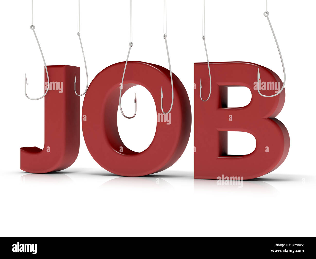 3d text in red, job surrounded by hooks Stock Photo - Alamy