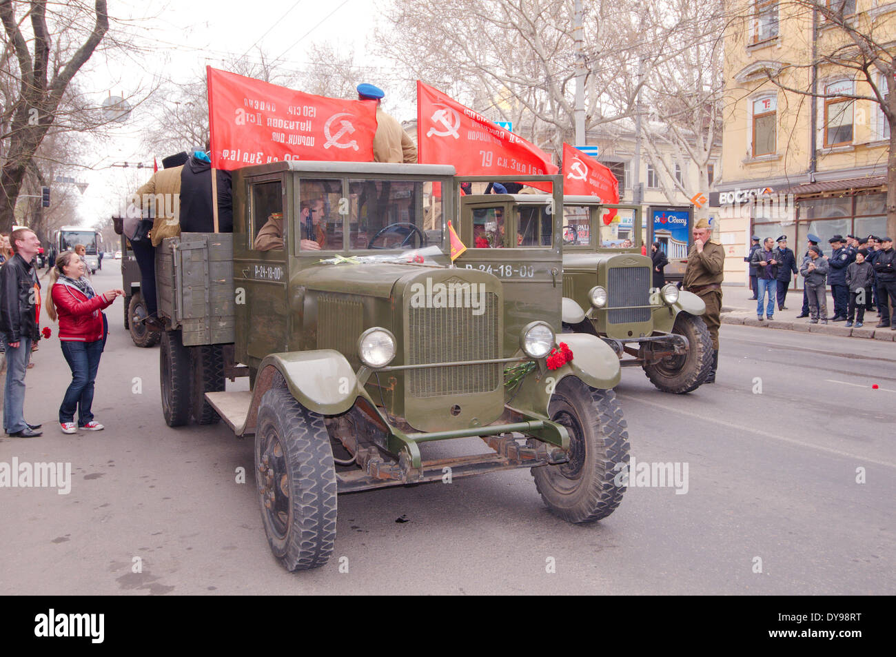 Odessa, Ukraine. 10th April, 2014. Reconstruction parade April 10, 1944 ...