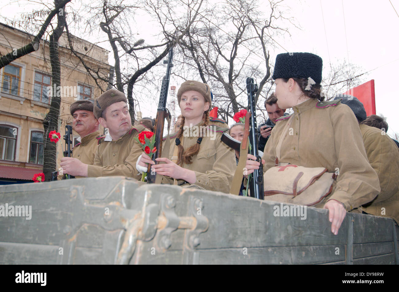 Odessa, Ukraine. 10th April, 2014. Reconstruction parade April 10, 1944 ...