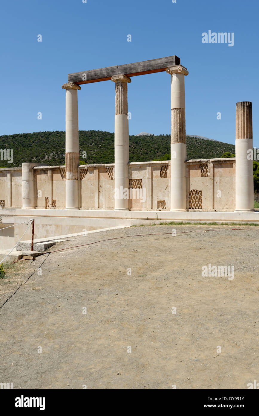 East wing Ionic columns Abaton Enkoimeterion stoa Sanctuary Asklepios ...