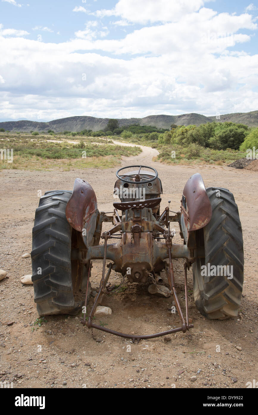 Old farm tractor on a dirt road Southern Africa Stock Photo - Alamy