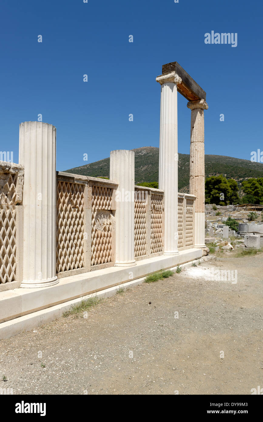 East wing Ionic columns Abaton Enkoimeterion stoa Sanctuary Asklepios ...