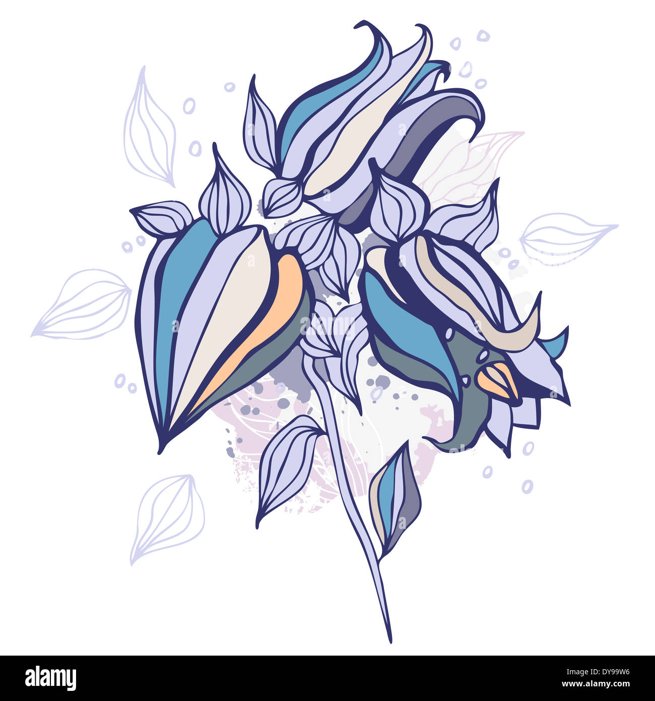 Beautiful flower. Hand drawn vector illustration Stock Photo - Alamy