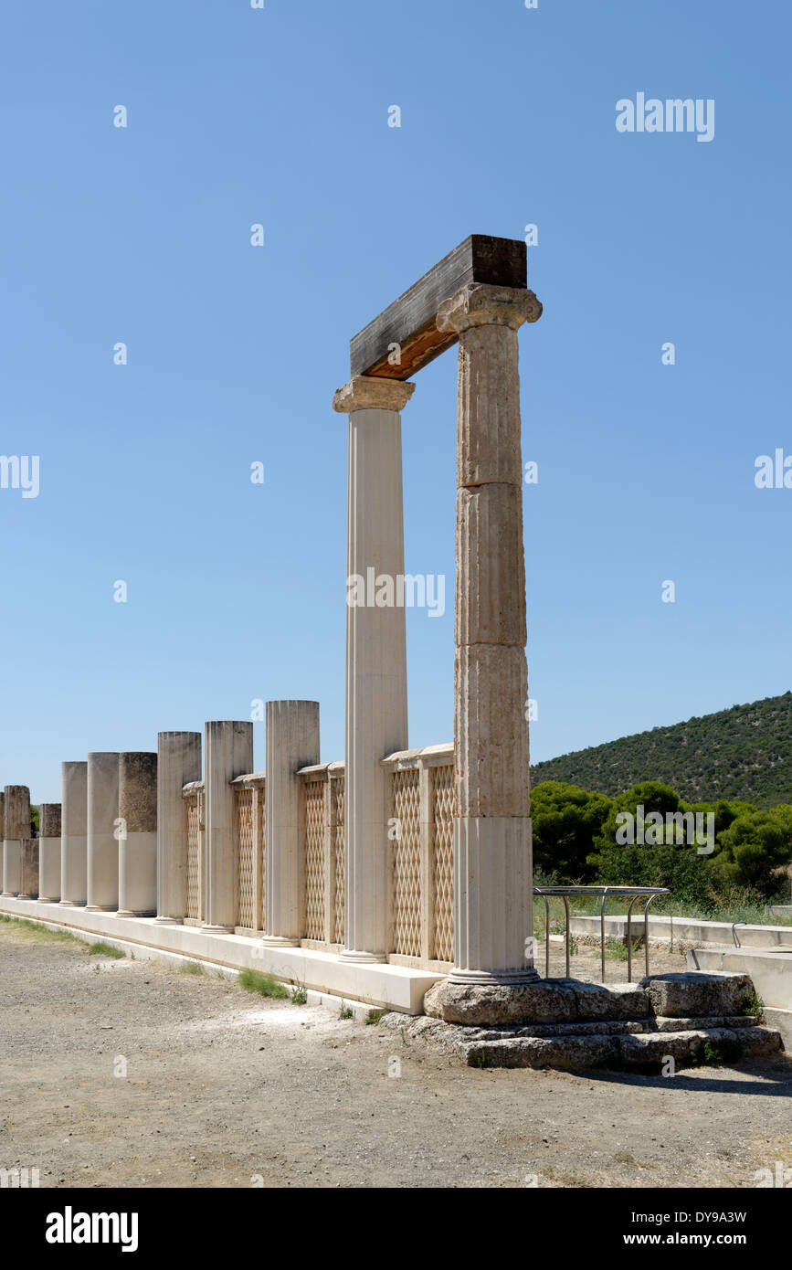 East wing Ionic columns Abaton Enkoimeterion stoa Sanctuary Asklepios ...