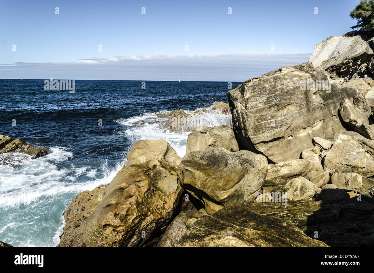Beautiful ocean landscape with detailed rocks Stock Photo - Alamy