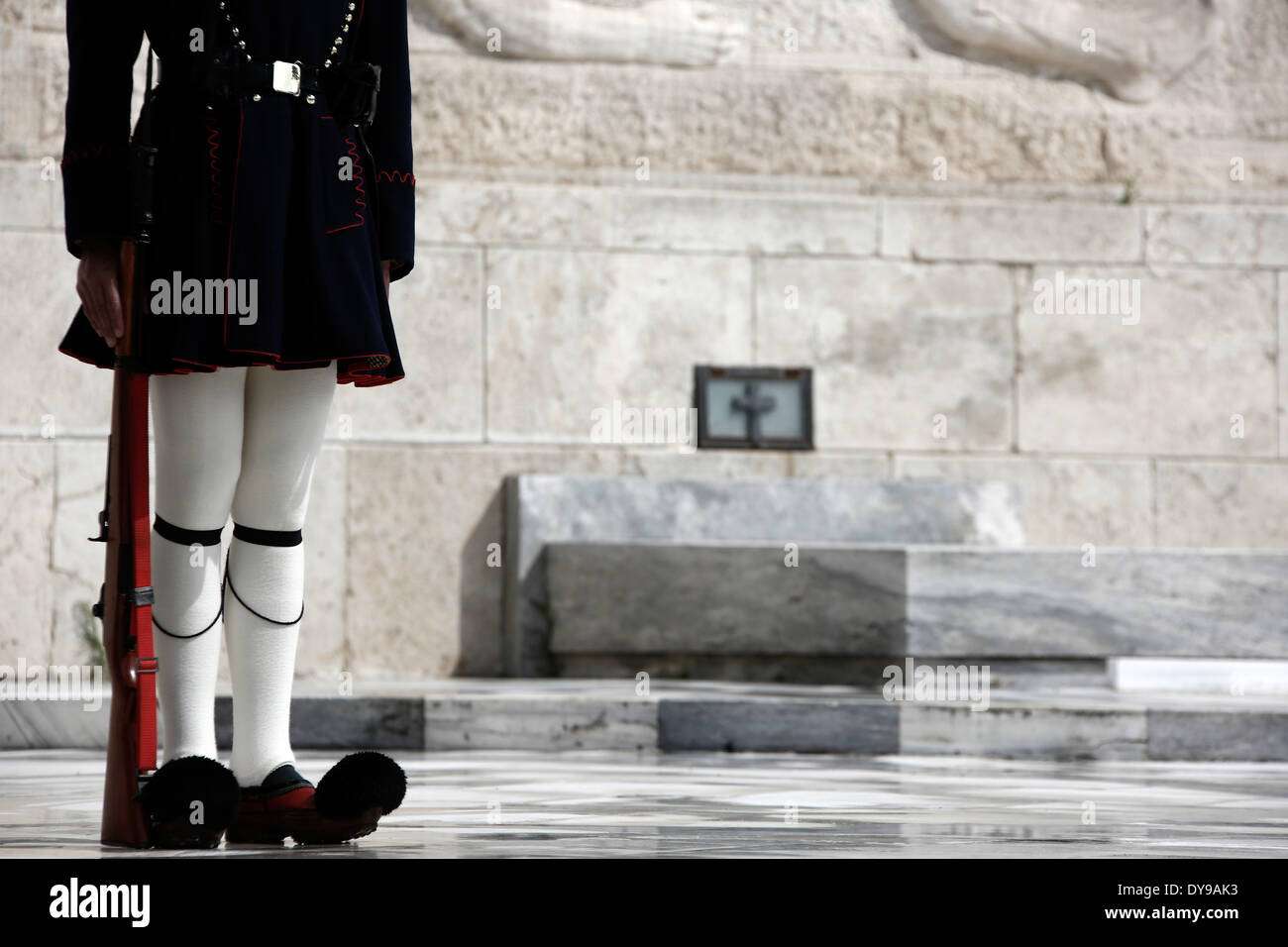 Athens, Greece. 10th Apr, 2014. Evzones perform the Changing of the ...