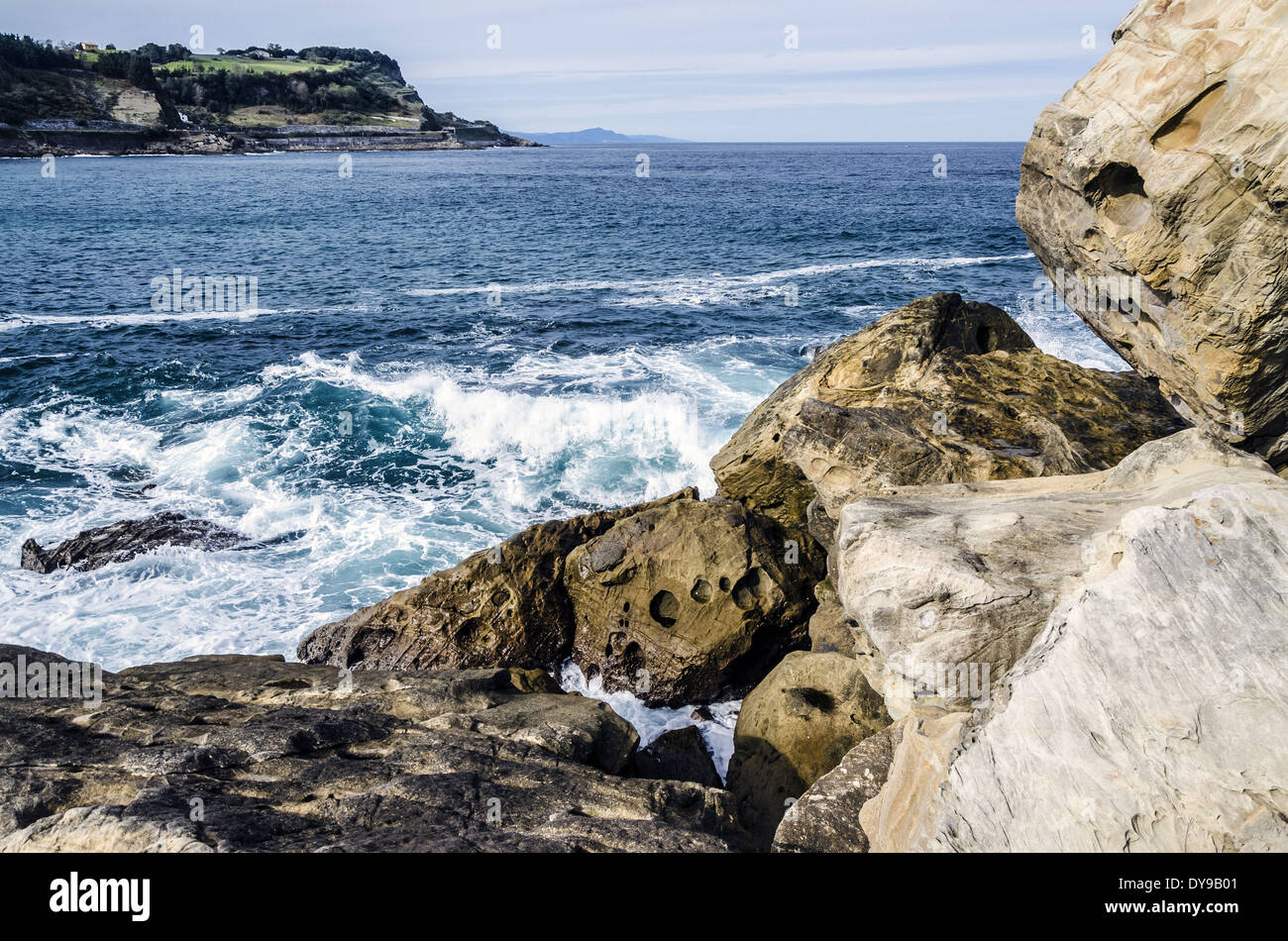 Ocean landscape with beautiful and detail rocks Stock Photo - Alamy