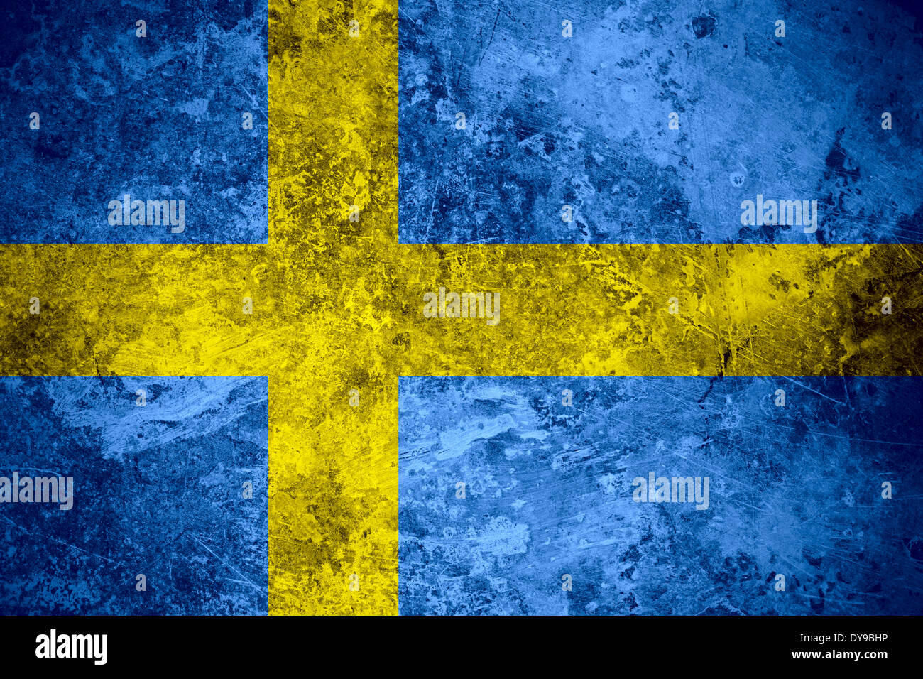 flag of Sweden or Swedish banner on vintage metal texture Stock Photo ...