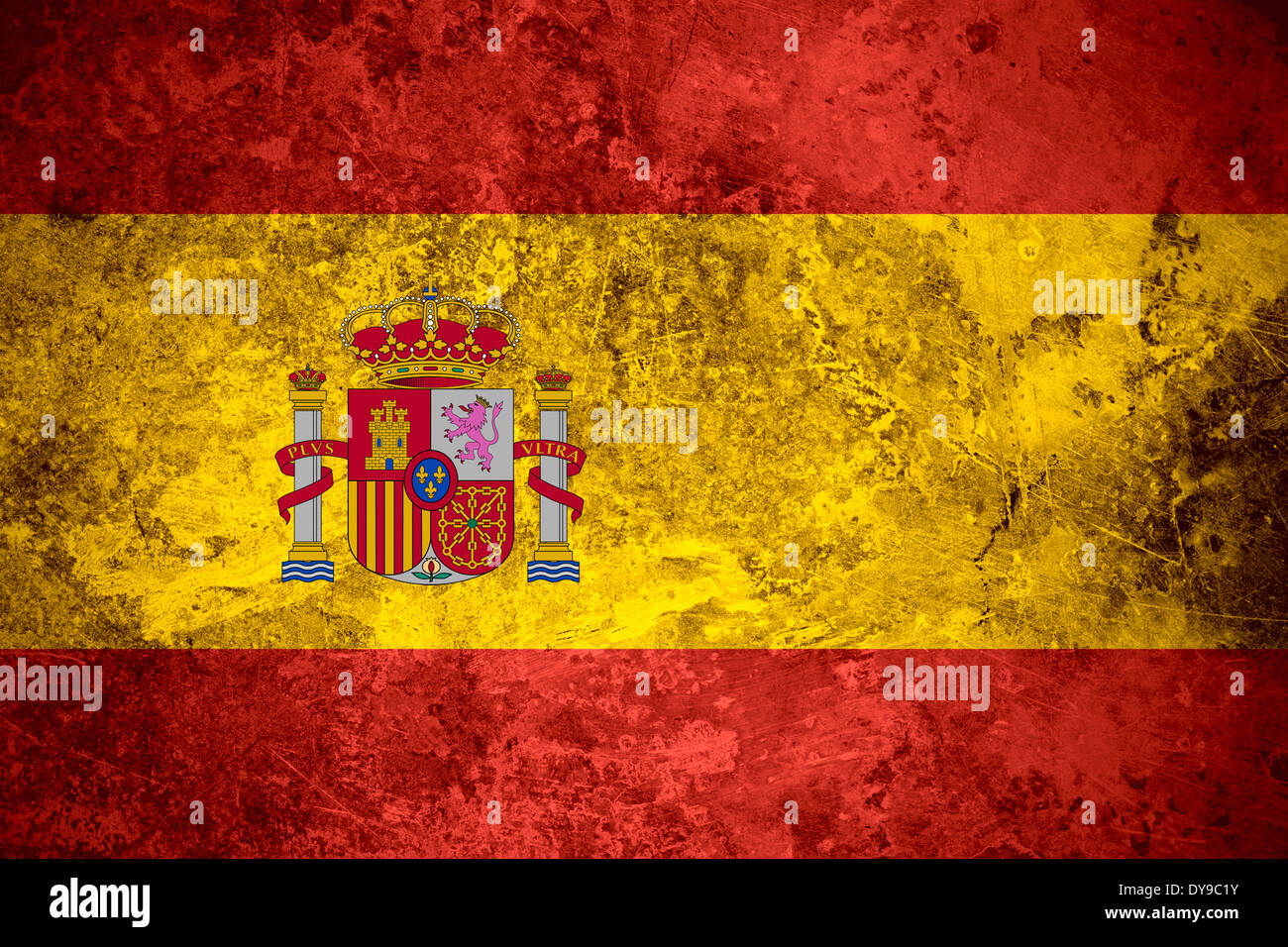 flag of Spain or Spanish banner on vintage metal texture Stock Photo ...