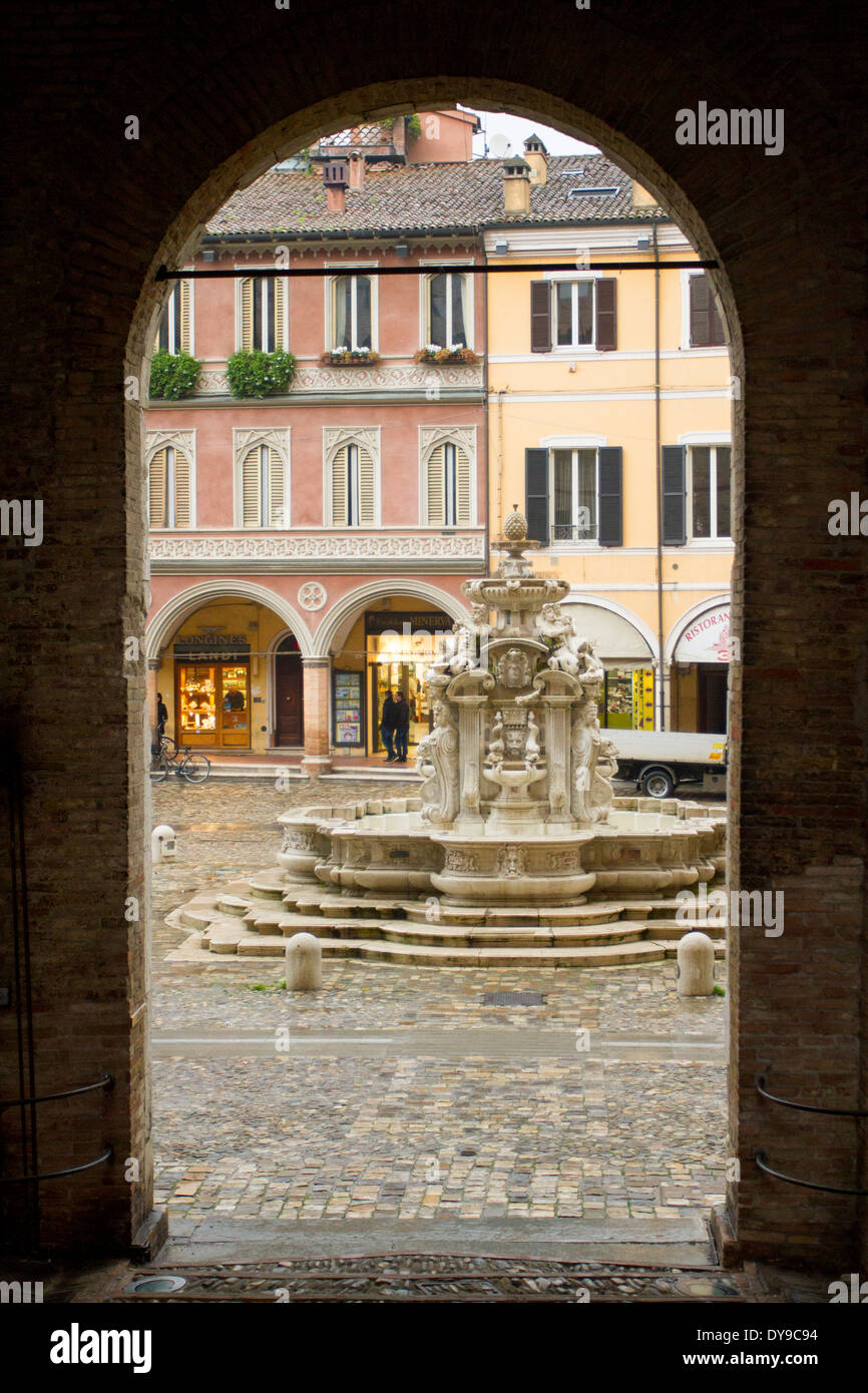 Fountain of the Piazza del Popolo, Cesena, Emilia Romagna, Italy Stock ...