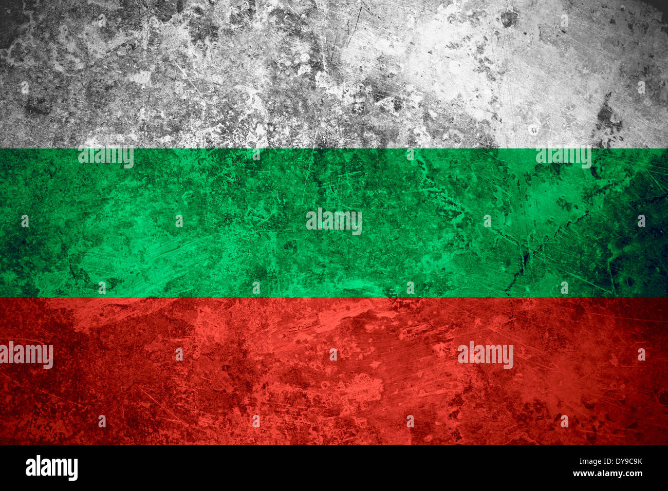 flag of Bulgaria or Bulgarian banner on vintage metal texture Stock ...