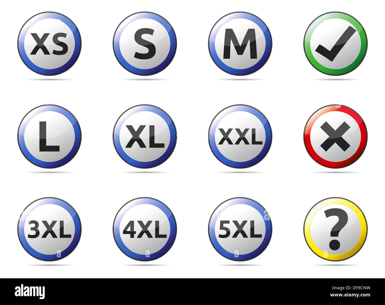 Isolated cloth size sign with shadow on white background Stock Photo ...