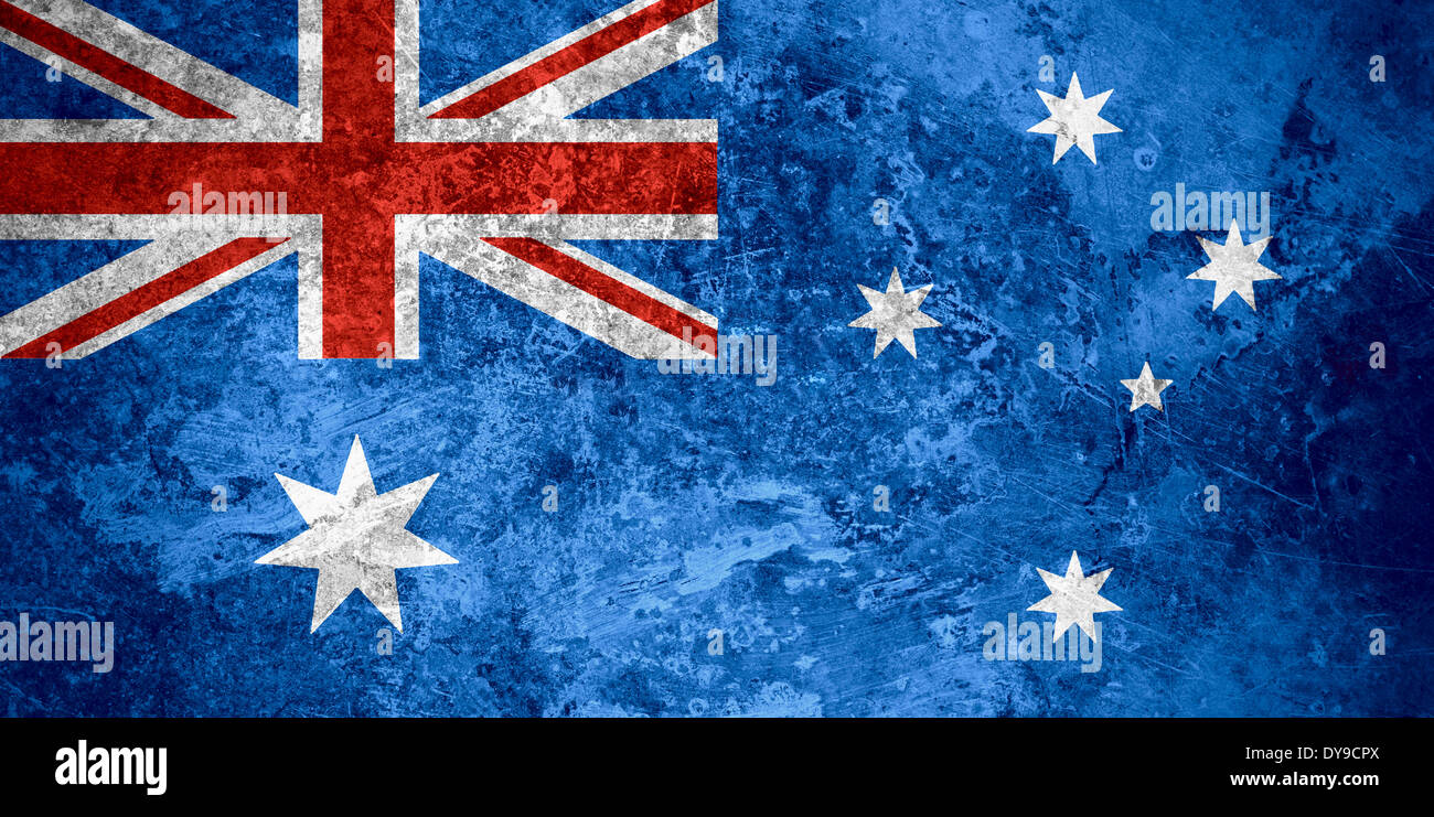 flag of Australia or Australian banner on vintage metal texture Stock ...