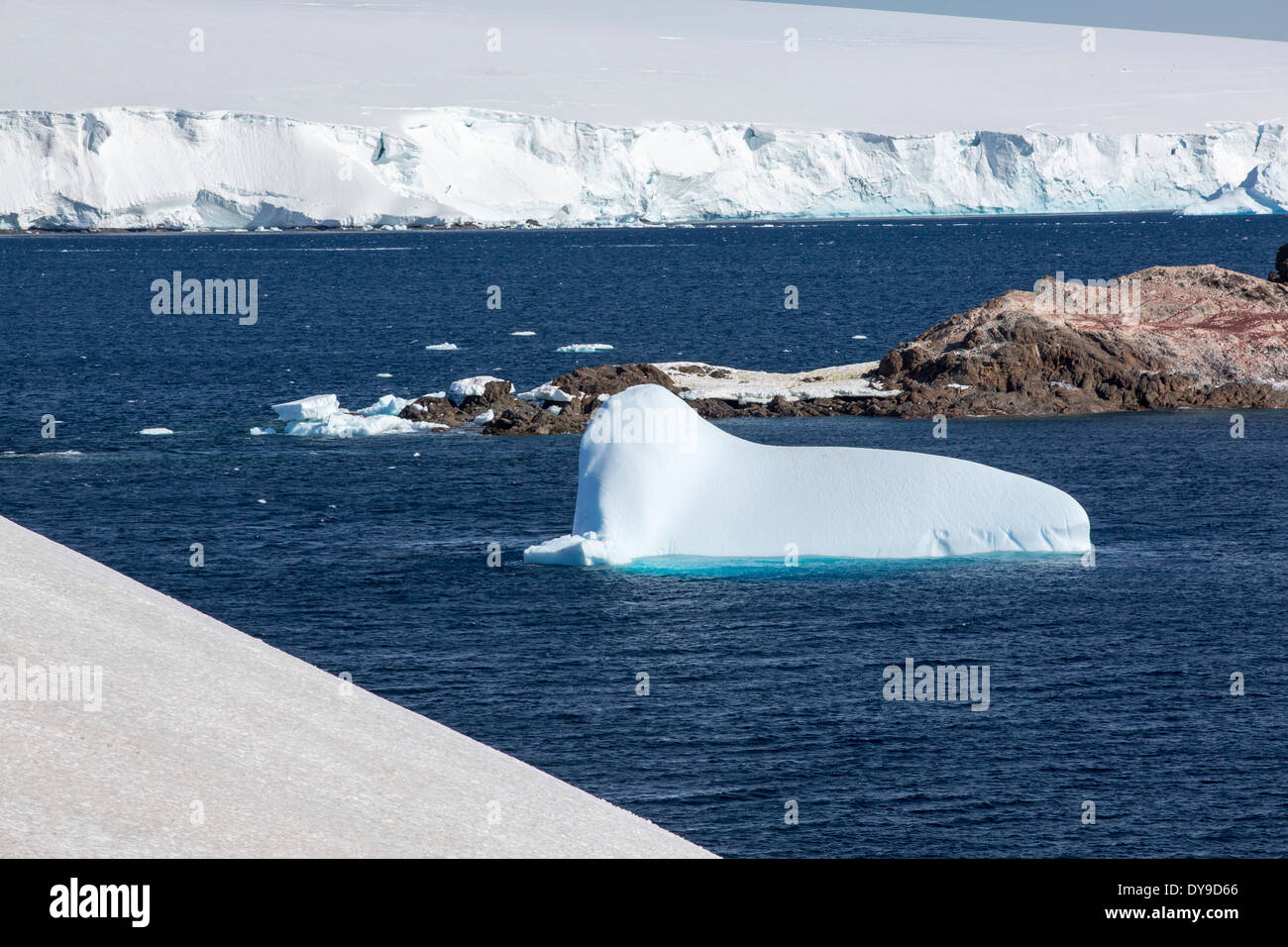 A receding glacier in Suspiros Bay off Joinville Island just off the ...