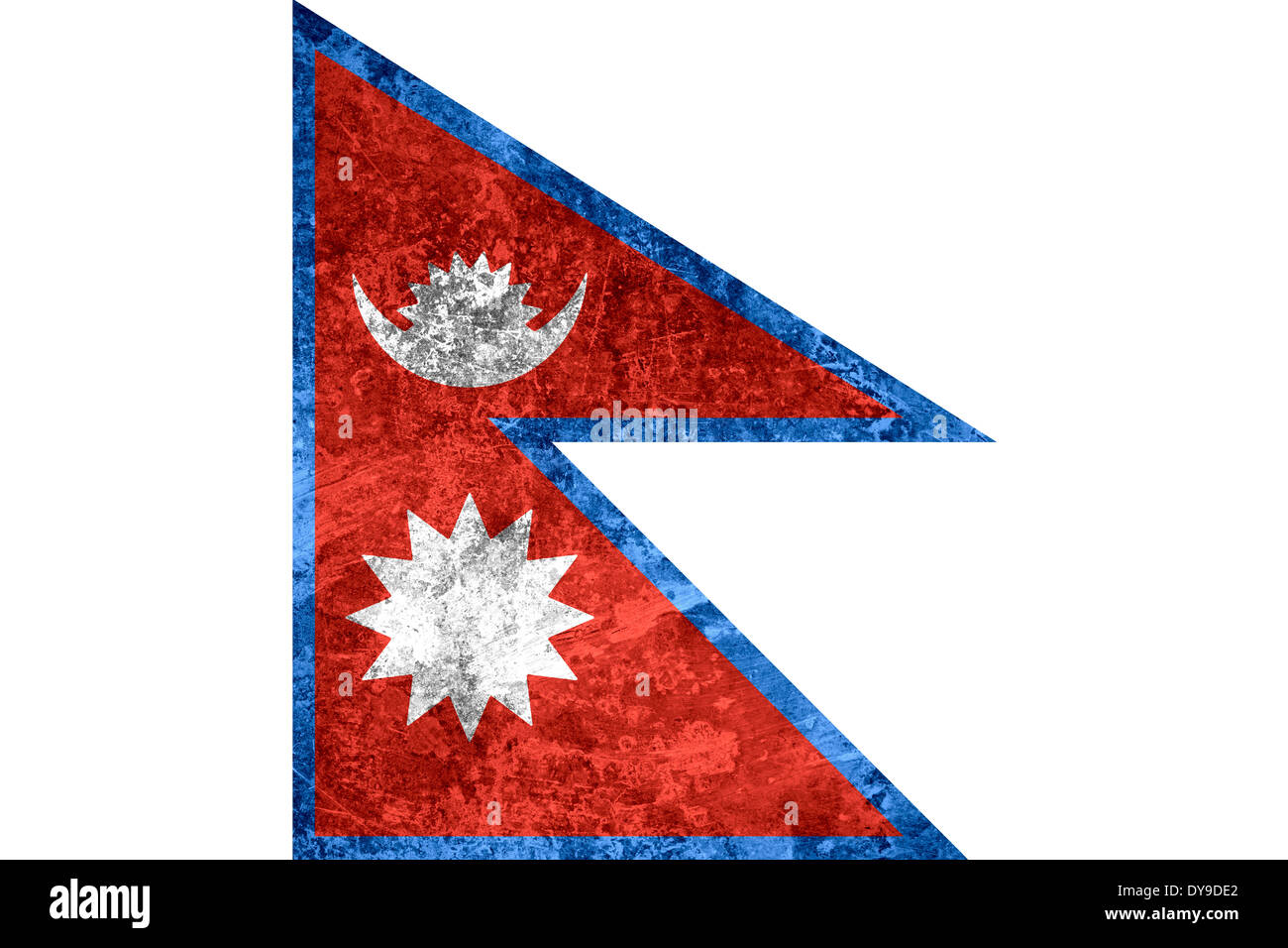 flag of Nepal or Nepali banner on vintage metal texture Stock Photo - Alamy