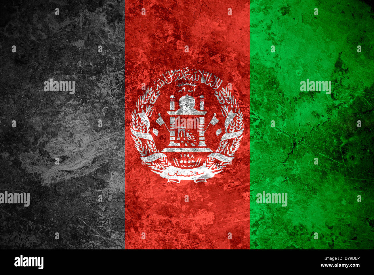 flag of Afghanistan or Afghan banner on vintage metal texture Stock ...