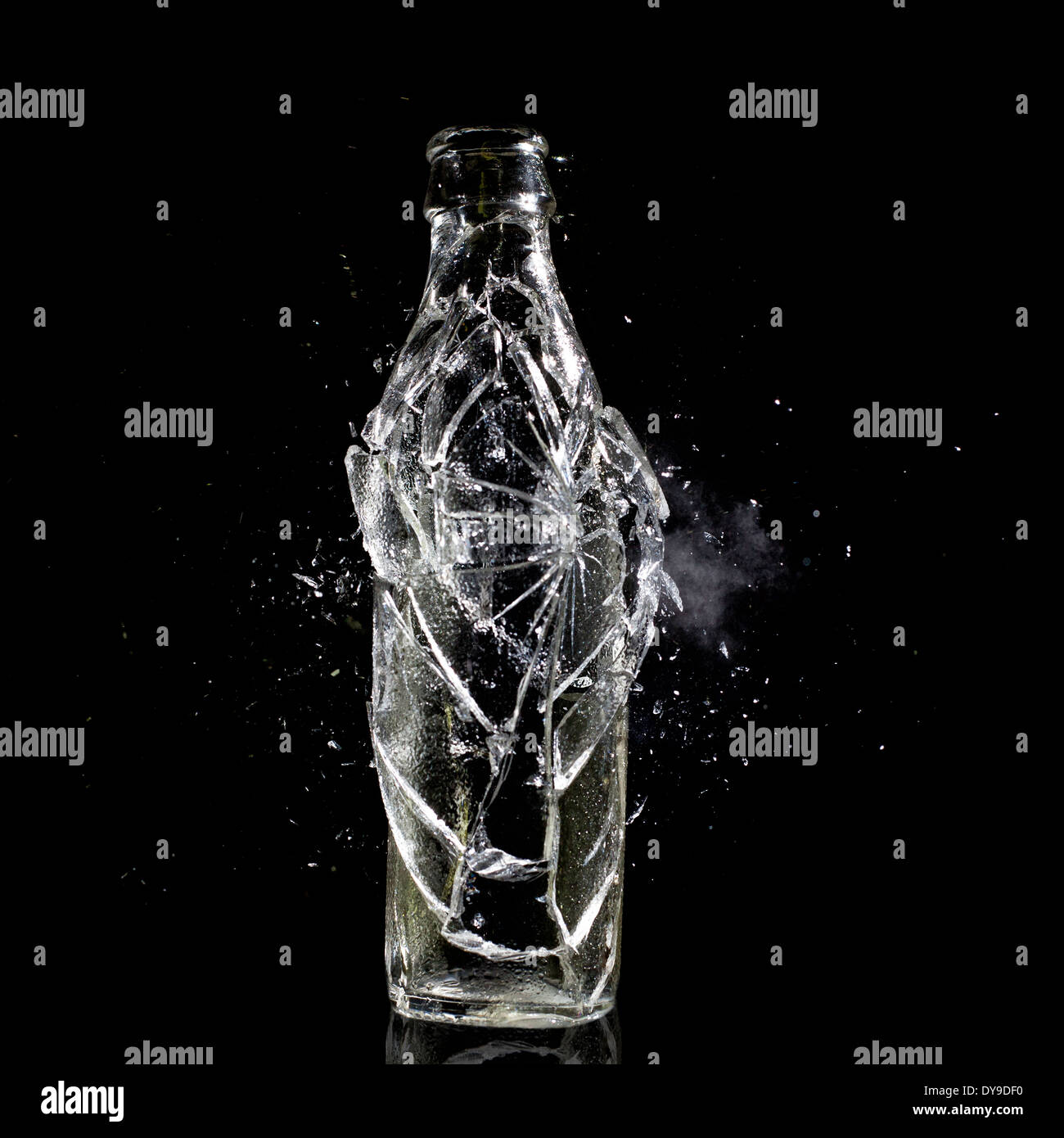 high speed photo of bottle explosion Stock Photo - Alamy