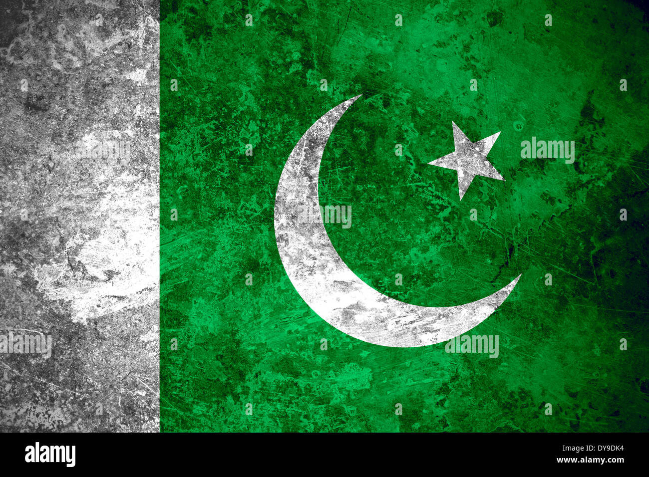 flag of Pakistan or Pakistani banner on vintage metal texture Stock ...