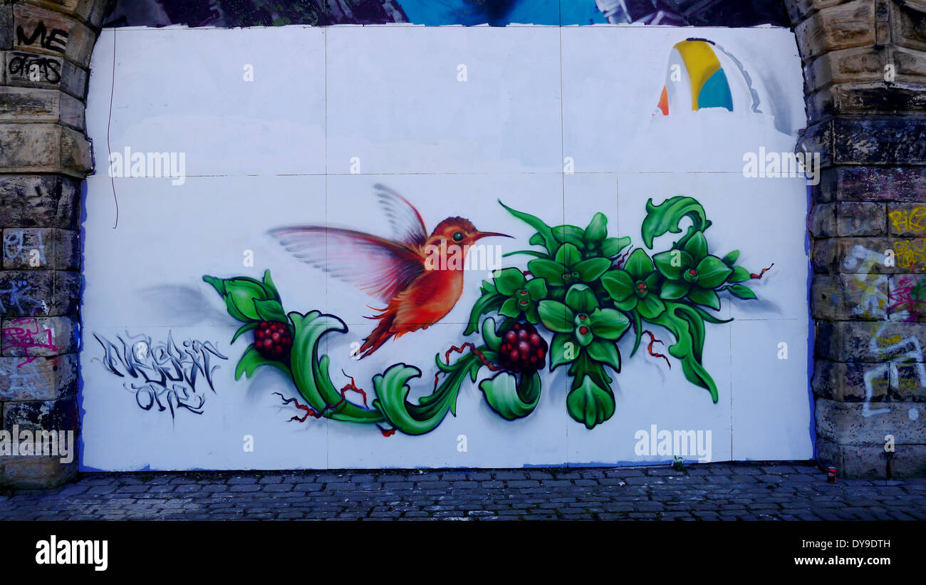 Example of colourful spray painted graffito / graffiti on wall Stock ...