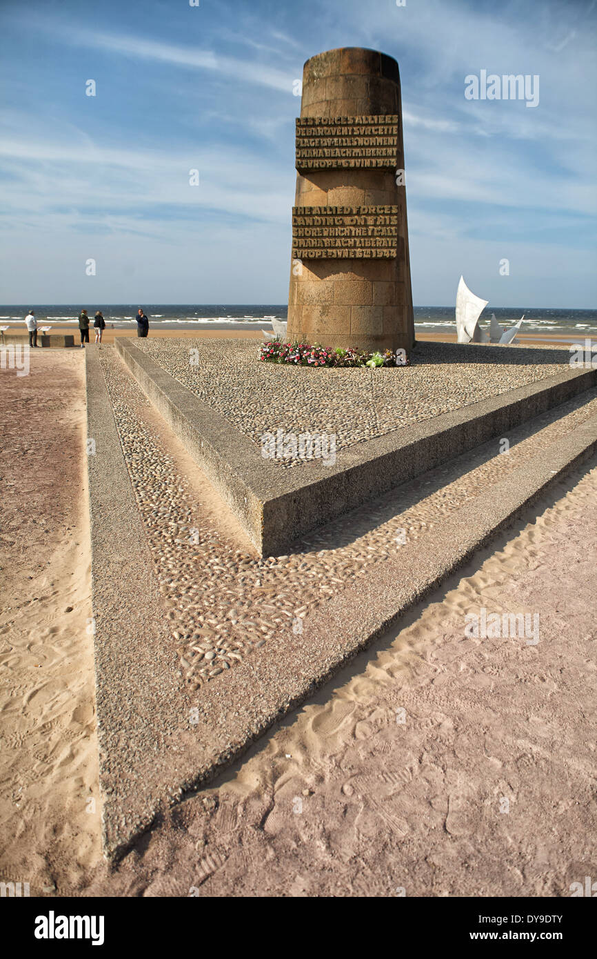 Omaha Beach monument Stock Photo - Alamy